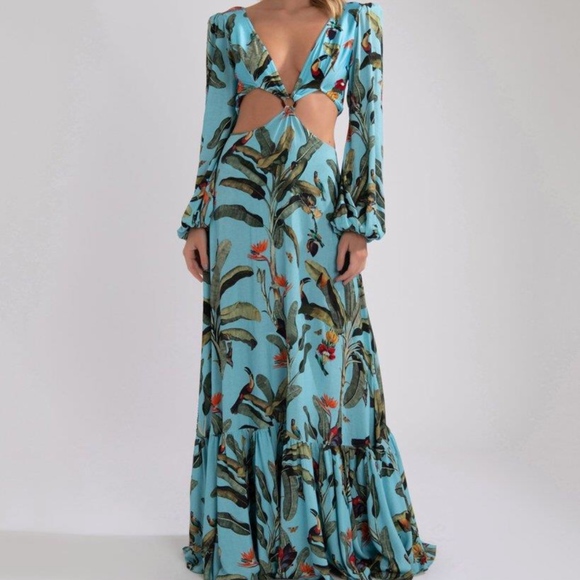 PatBO | Dresses | Patbo Tropical Print Cutout Maxi Dress | Poshmark